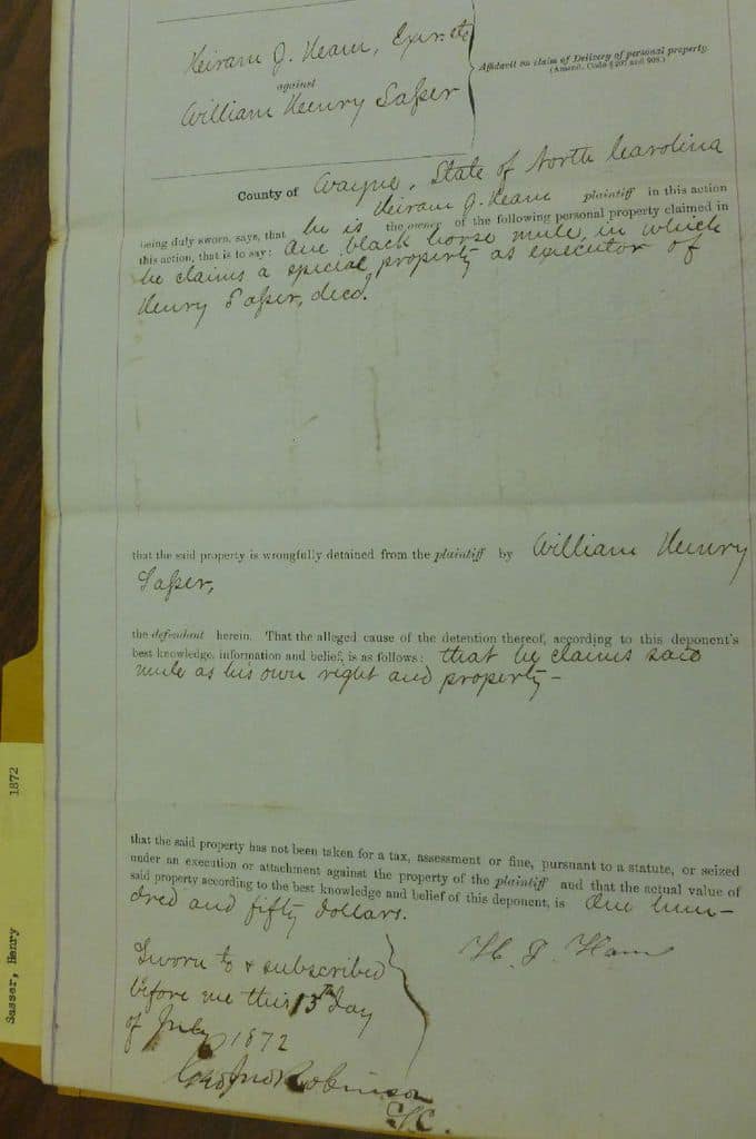William Henry Sasser Complaint July 13, 1872 – Smith Harper