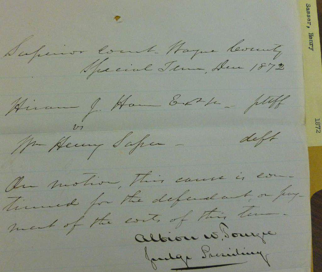 William Henry Sasser Complaint July 13, 1872 – Smith Harper