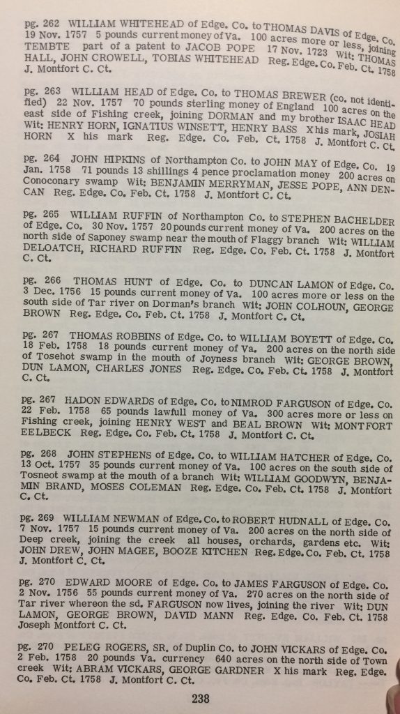 Abstracts of Deeds Edgecombe Precinct – Edgecombe County, North ...