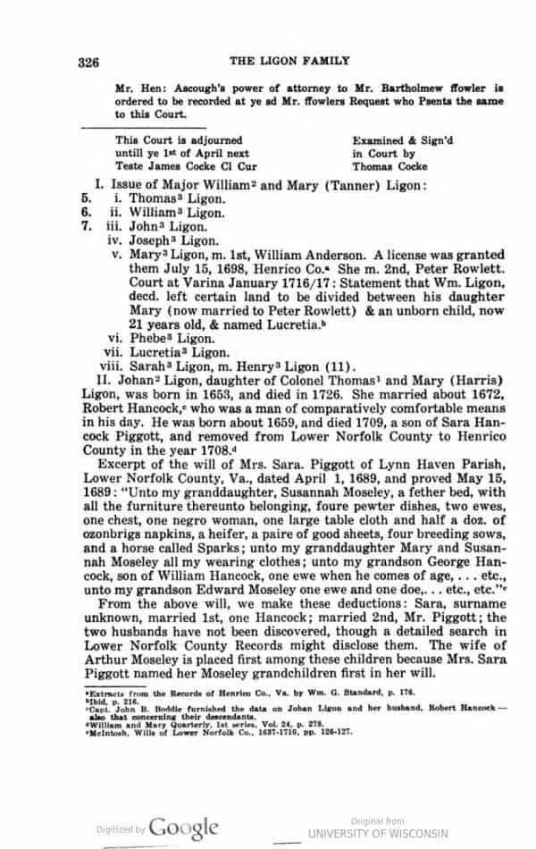 The Ligon Family and Connections p311-370 – Smith Harper