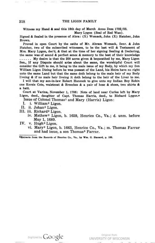 The Ligon Family and Connection – Chapter XV – Smith Harper